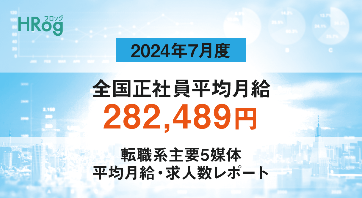 2024年7月度の正社員平均月給・求人数レポートを発表しました - HRogリスト for アカデミア