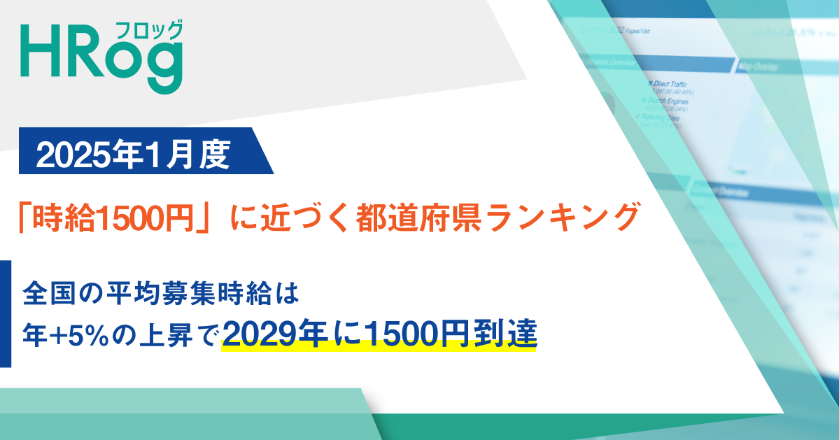 2025年1月度 「時給1500円」に近づく都道府県ランキングを発表しました - HRogリスト for アカデミア