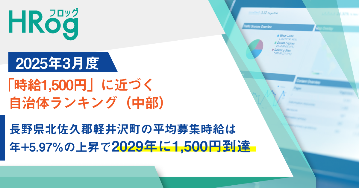 2025年3月度 「時給1,500円」に近づく自治体ランキング（中部）を発表しました - HRogリスト for アカデミア