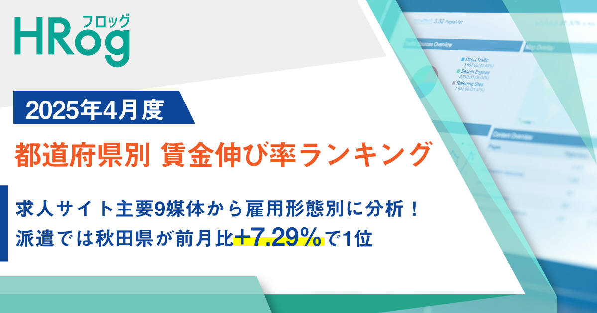 2025年4月度の都道府県別 賃金伸び率ランキングを発表しました - HRogリスト for アカデミア
