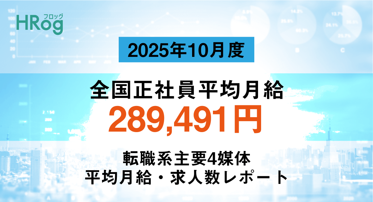 2025年10月度の正社員平均月給・求人数レポートを発表しました - HRogリスト for アカデミア